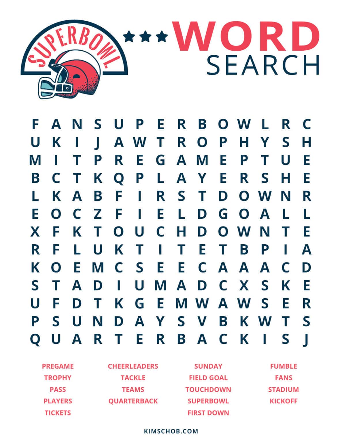 Free Football Printables - Printable Game Day Activities! - Kim Schob