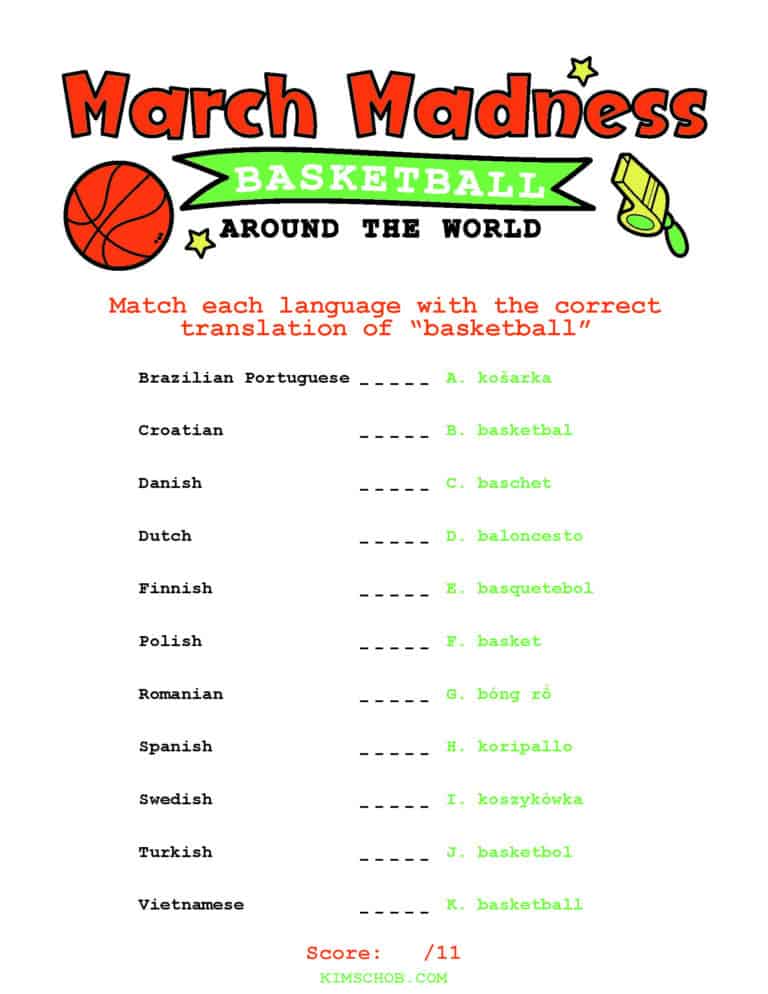 March Madness Basketball Party Ideas (Free Printables) - Kim Schob