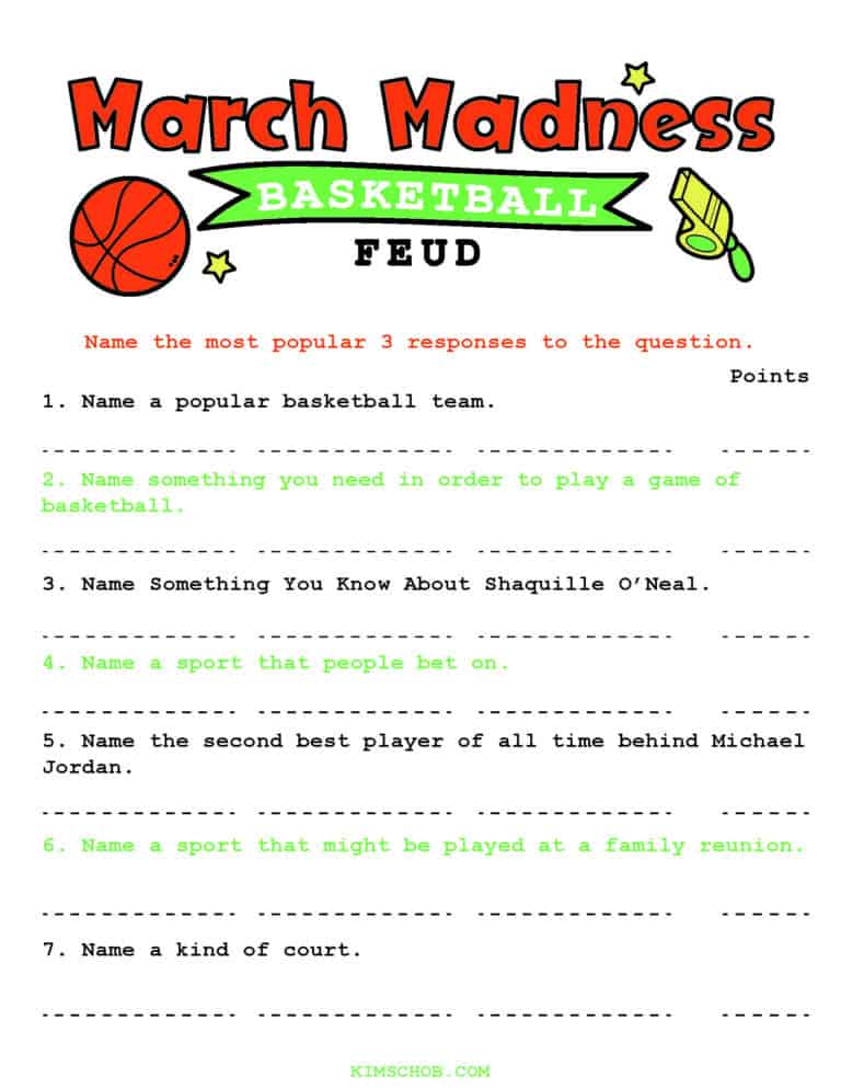 March Madness Basketball Party Ideas (Free Printables) - Kim Schob