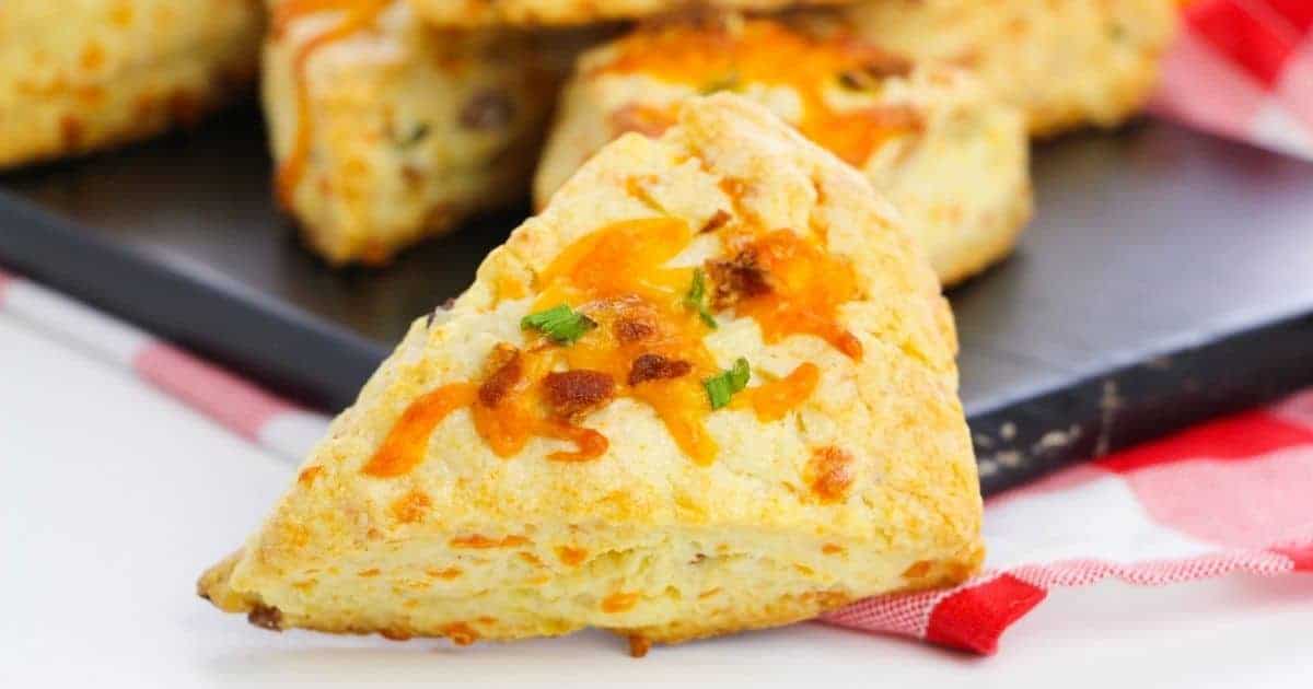 Savory Bacon Cheddar Scones Recipe - Kim Schob