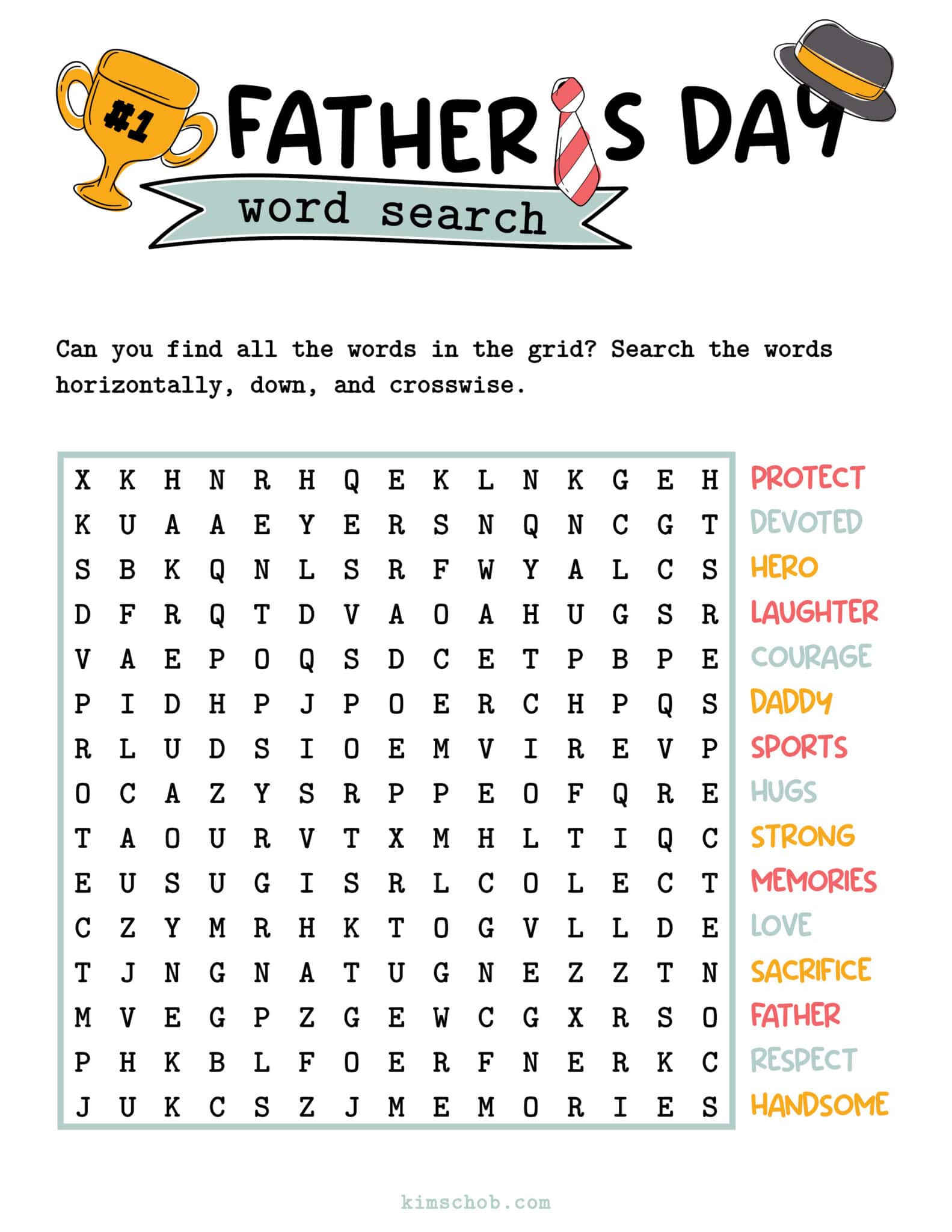 Printable Father’s Day Games - Kim Schob