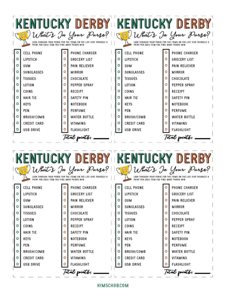 Free Kentucky Derby Printable Games - Kim Schob