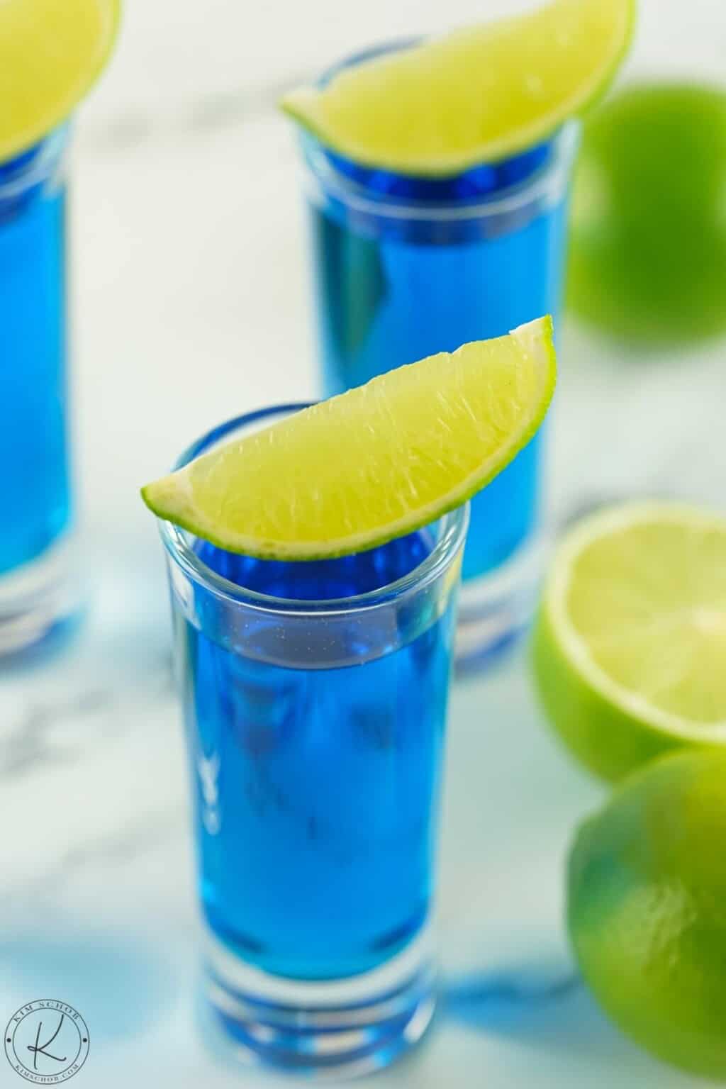 3 Ingredient Blue Kamikaze Shot - Kim Schob