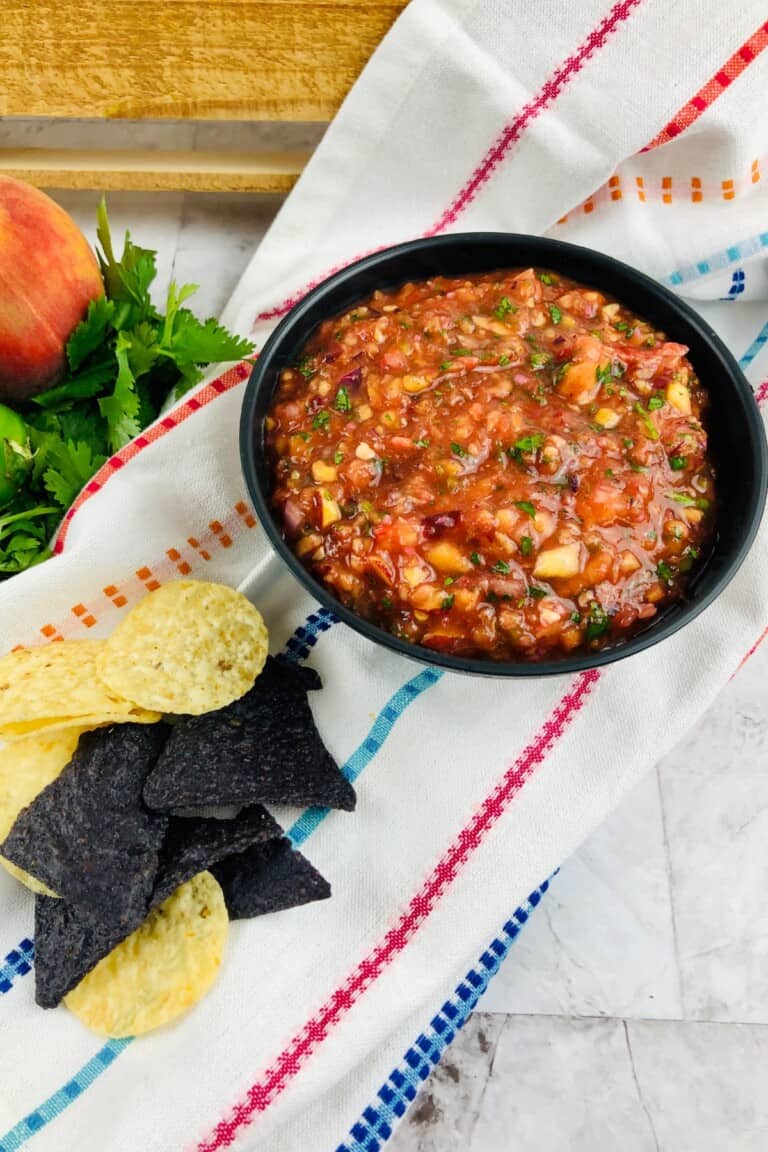 Fresh Jalapeno Peach Salsa Recipe (without tomatoes) - Kim Schob