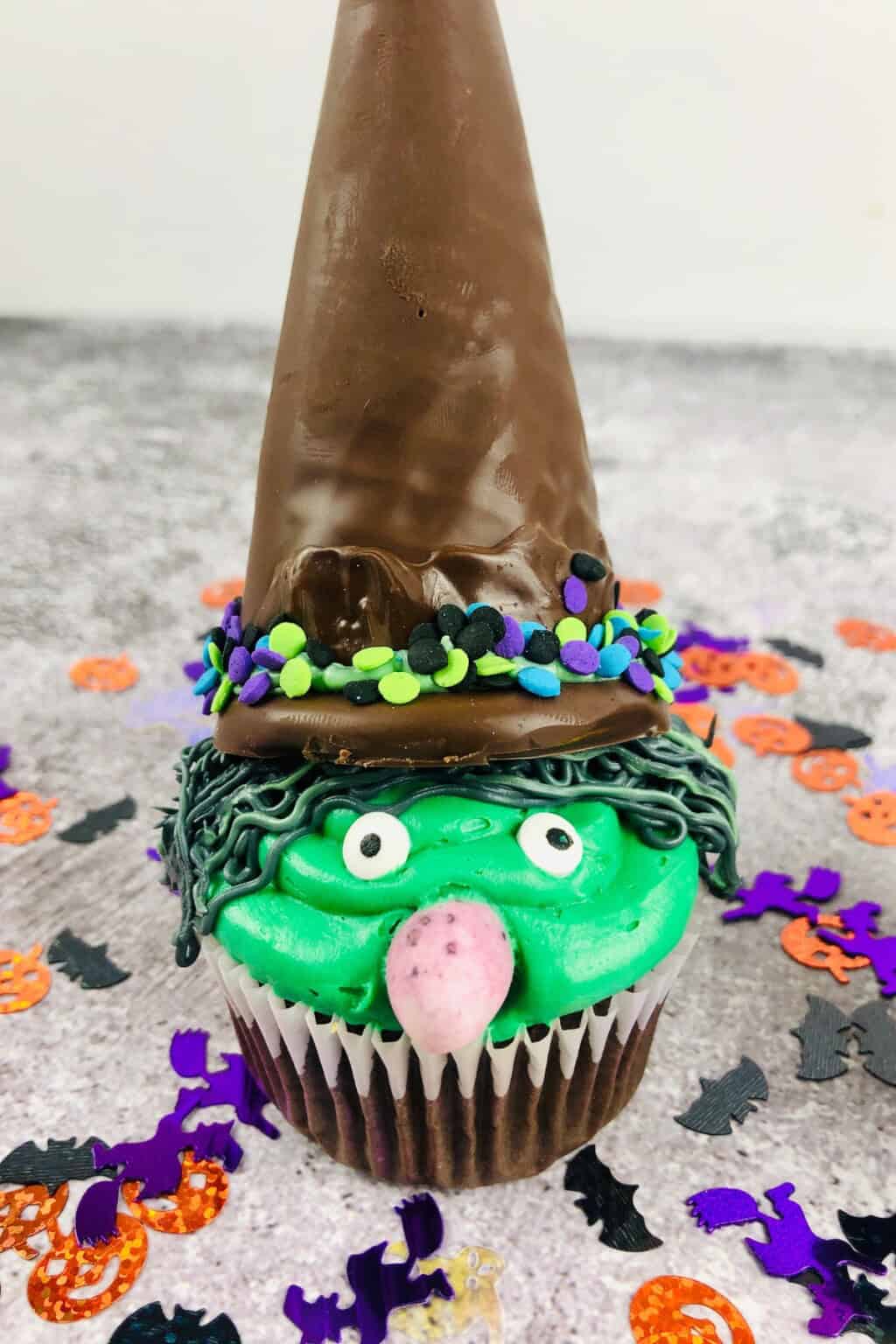 Sugar Ice Cream Cone Witch Hat Cupcakes (Dipped in Chocolate) - Kim Schob