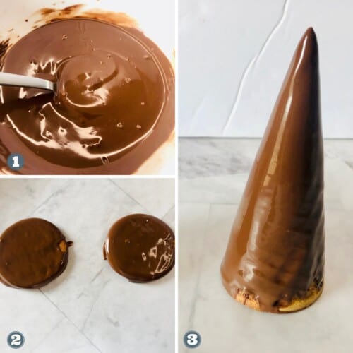 Sugar Ice Cream Cone Witch Hat Cupcakes (Dipped in Chocolate) - Kim Schob