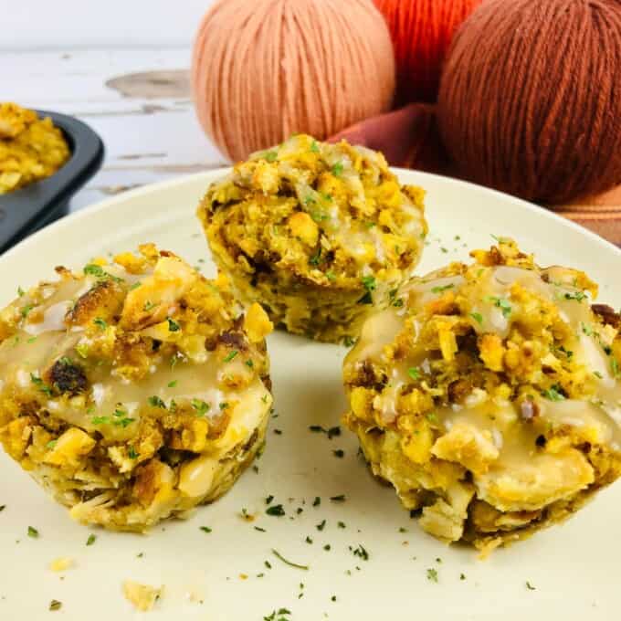 Muffin Tin Turkey & Stuffing Cups With Gravy! (Leftover Stuffing ...