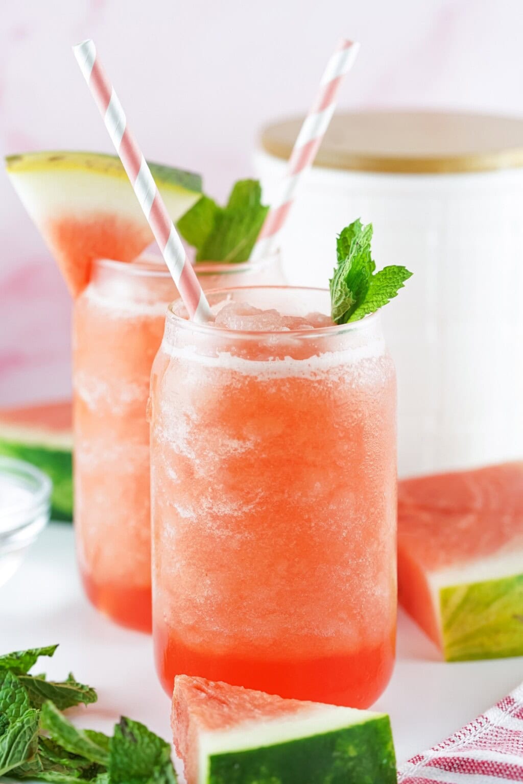Easy Watermelon Slushie Recipe (Frozen Agua de Fresca) - Kim Schob