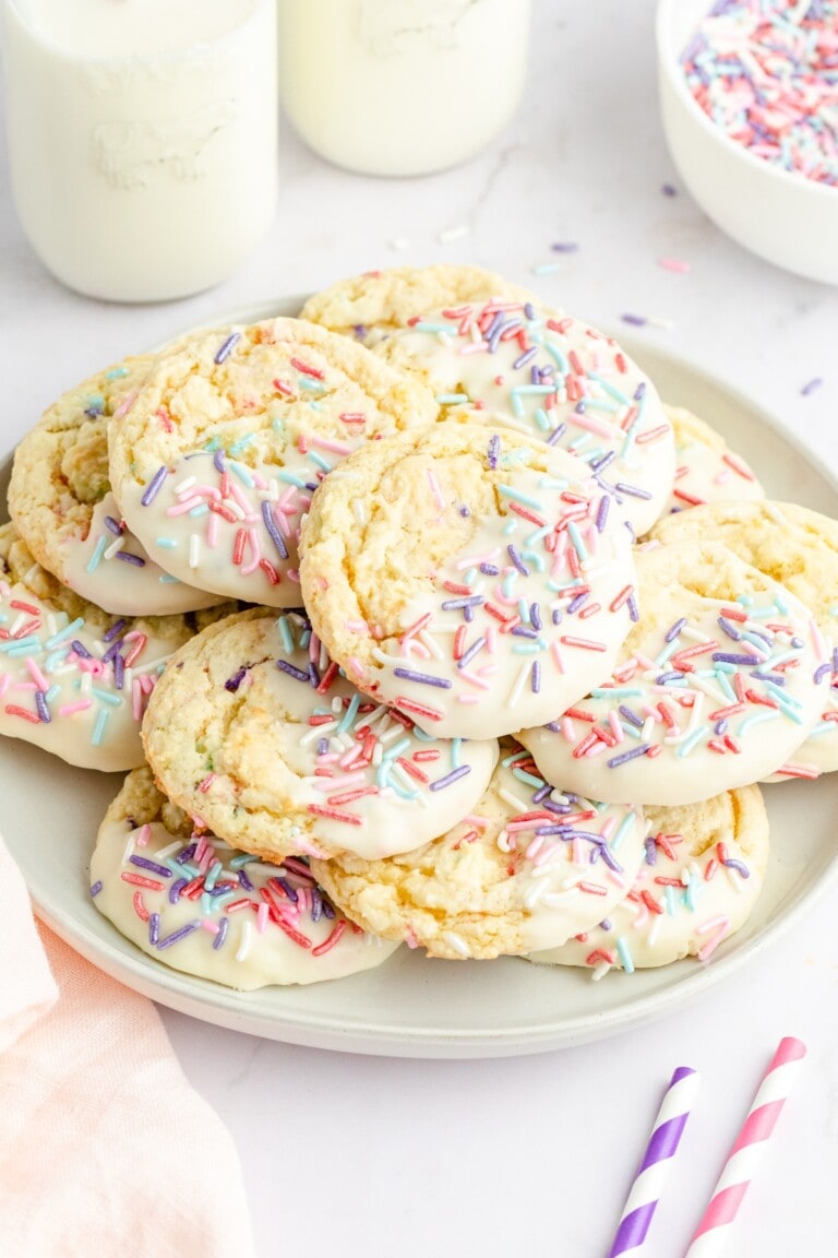 Cake Mix Cookies With Sprinkles (Soft, Fun & Ready Fast) - Kim Schob