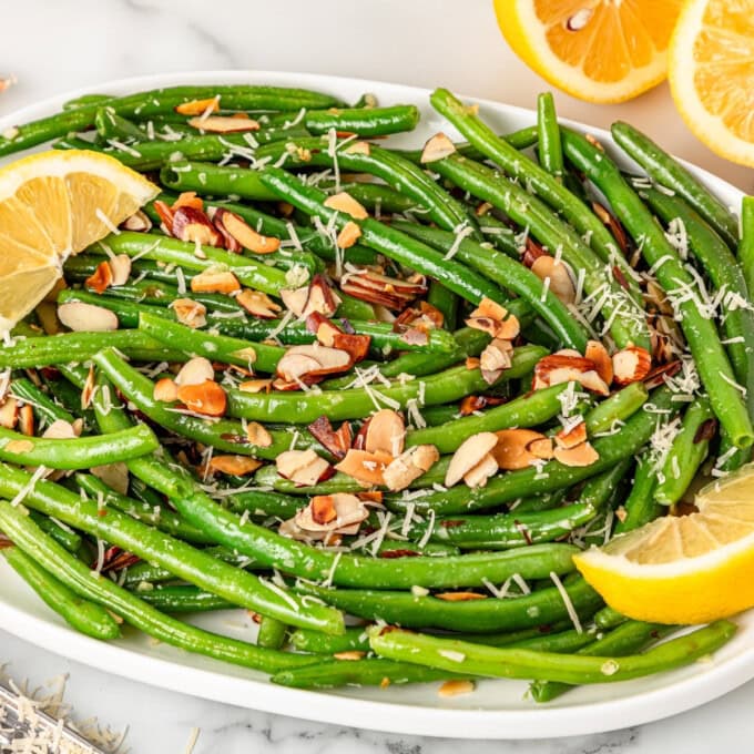 Green Beans Almondine (Simple Side Dish Recipe) - Kim Schob