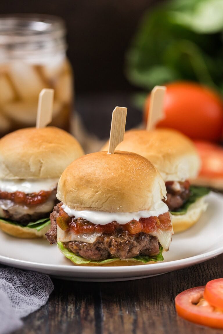 Easy Mexican Burger Sliders With Spicy Tex-Mex Cheese - Kim Schob