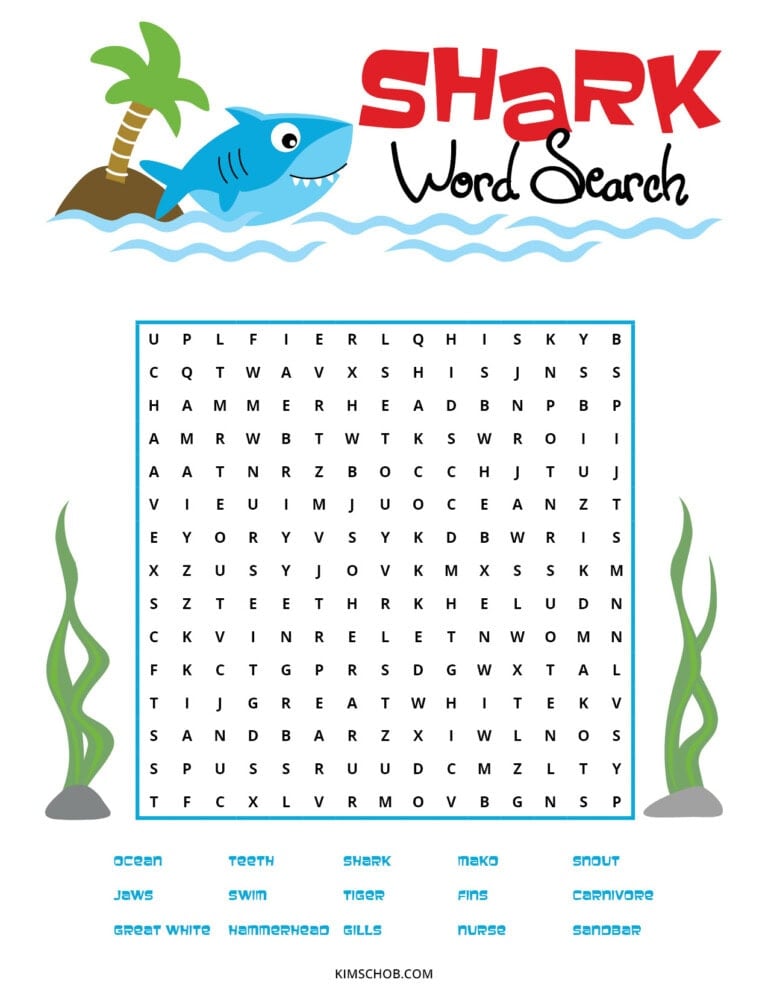 Free Shark Week Printables For Kids (Download Pages) - Kim Schob