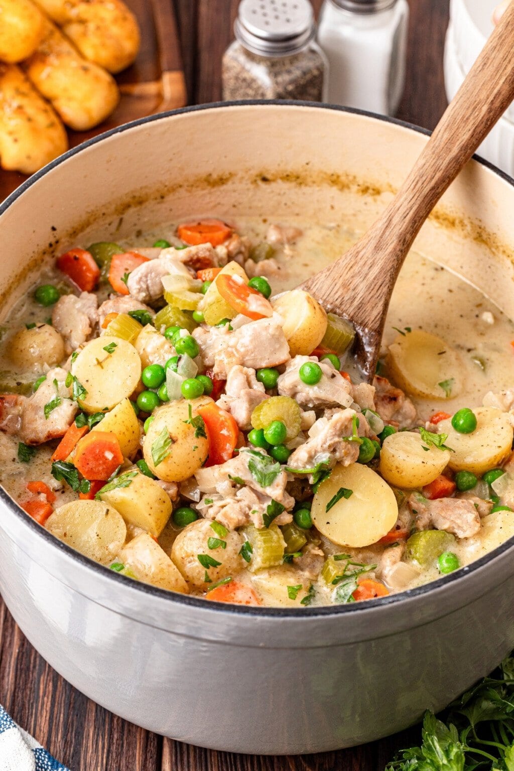 One Pot Creamy Chicken Stew - Kim Schob