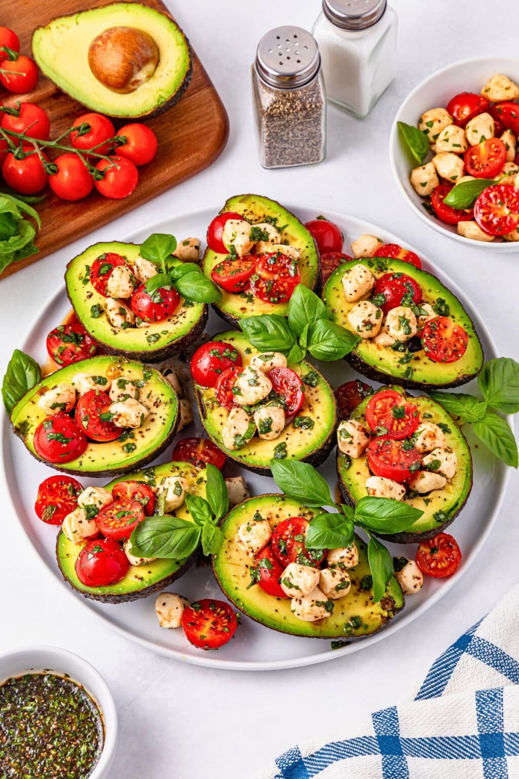 Stuffed Avocado Caprese Salad - Kim Schob